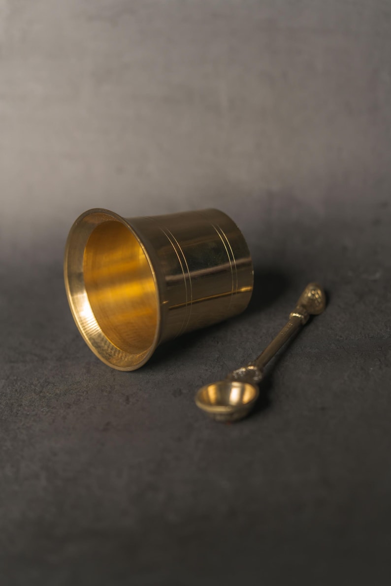 Brass Achaman Set With a Small Spoon is a Traditional and Often Ornate ...