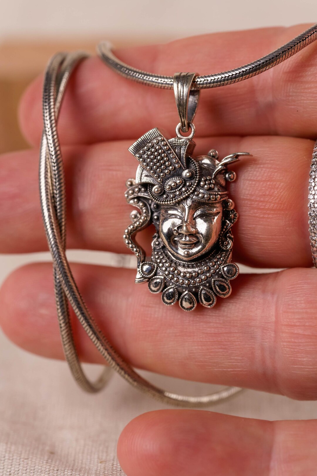 Krishna Silver Pendant With a Silver Chain Would Be a Spiritually ...