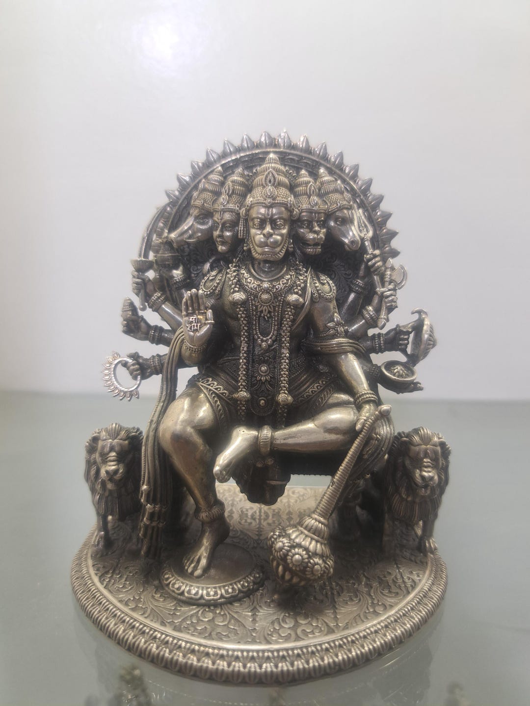 925 Silver Panchamukhi Hanuman Deity. Invoke Divine Protection and ...
