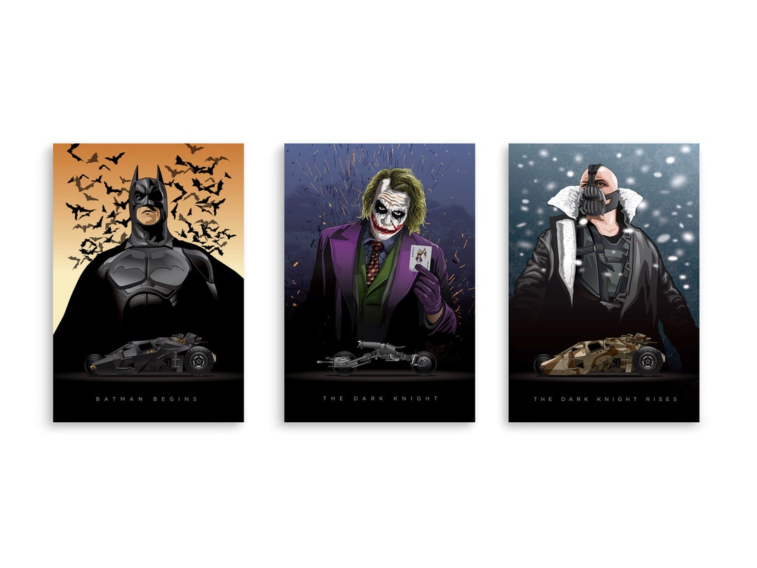 The Dark Knight Trilogy 3-poster Set - Etsy