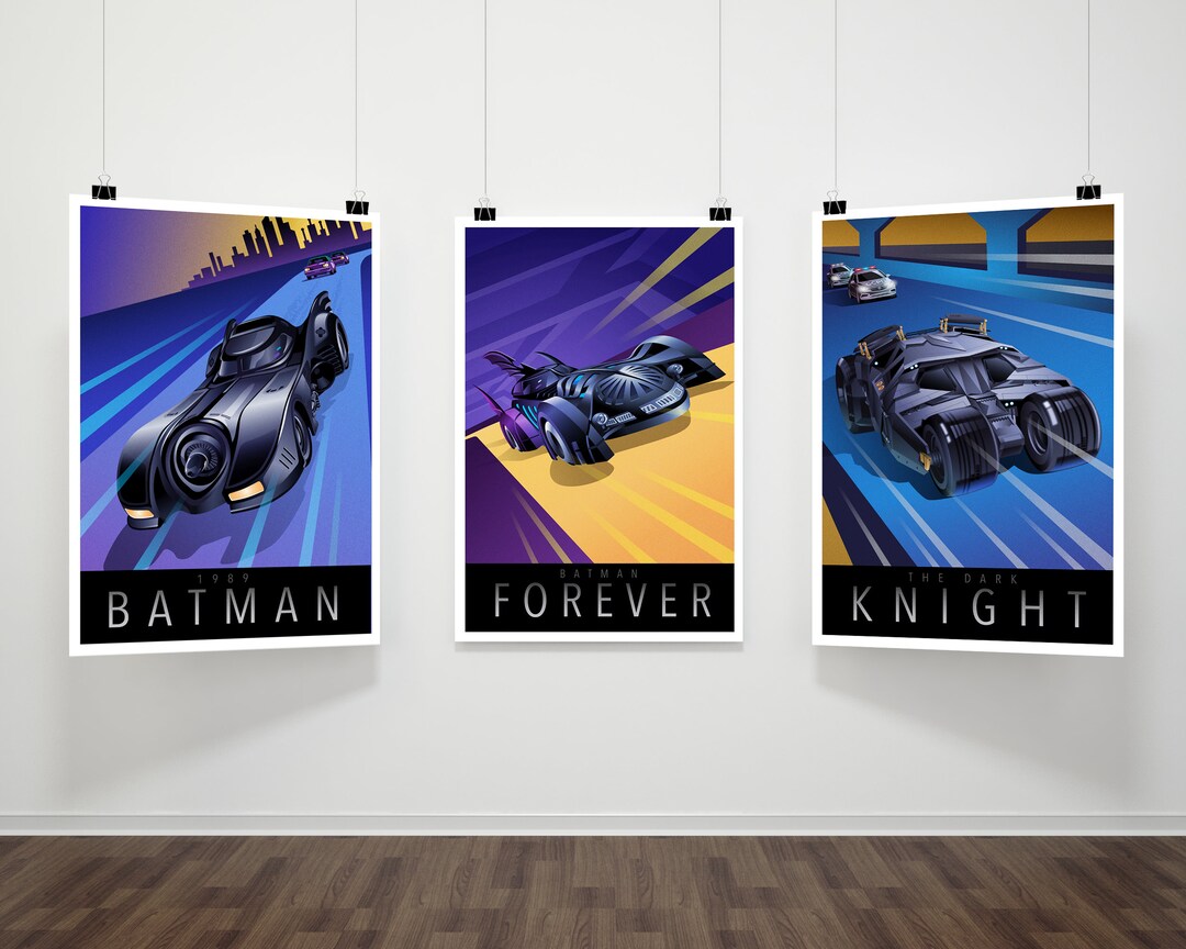 Batmobile 3-poster Set Collection 13x19 - Etsy