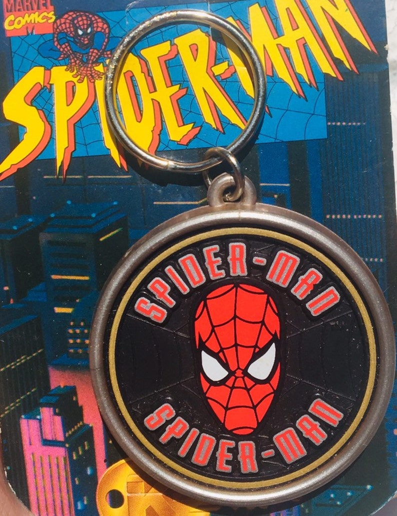 Vintage Spider Man Face Keychain - Etsy