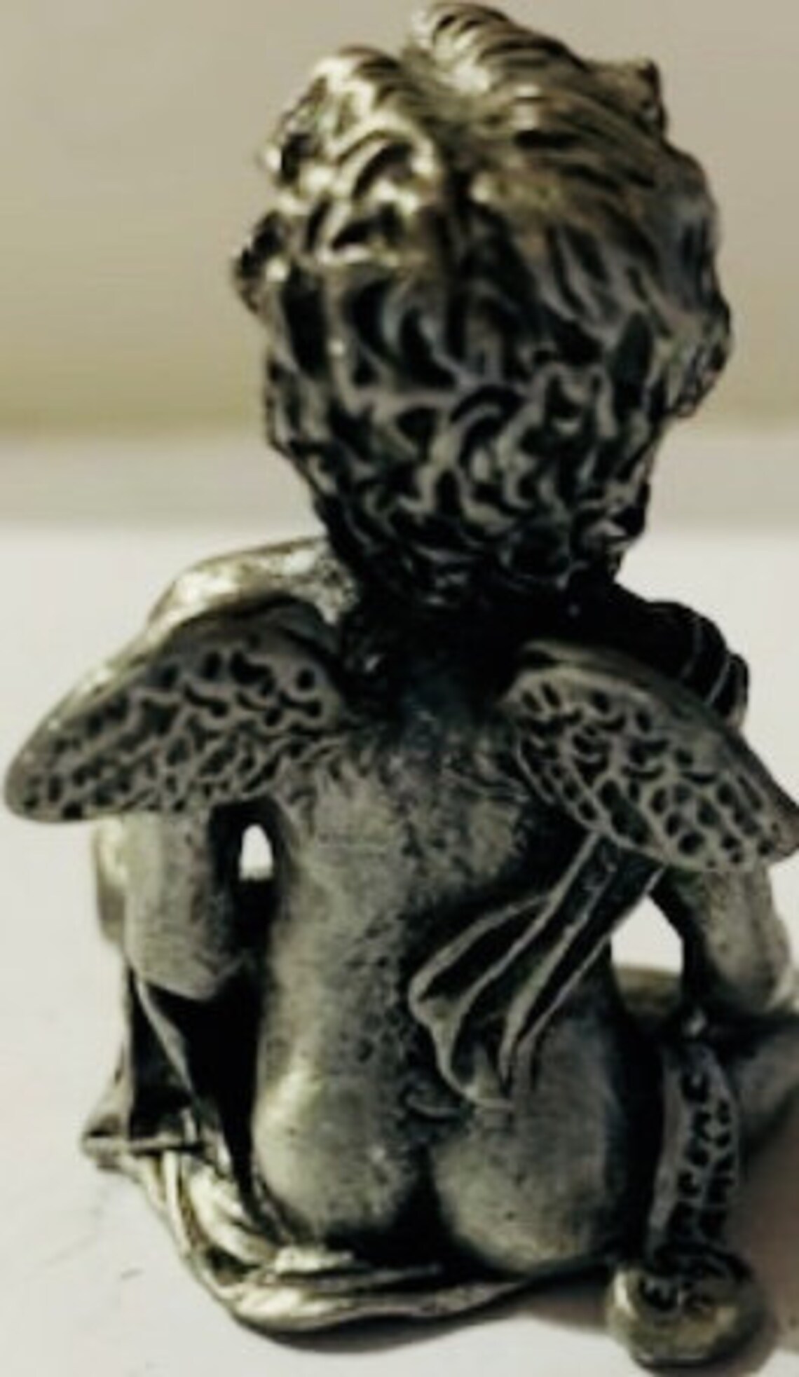 Small Vintage Angel Pewter Figurine - Etsy