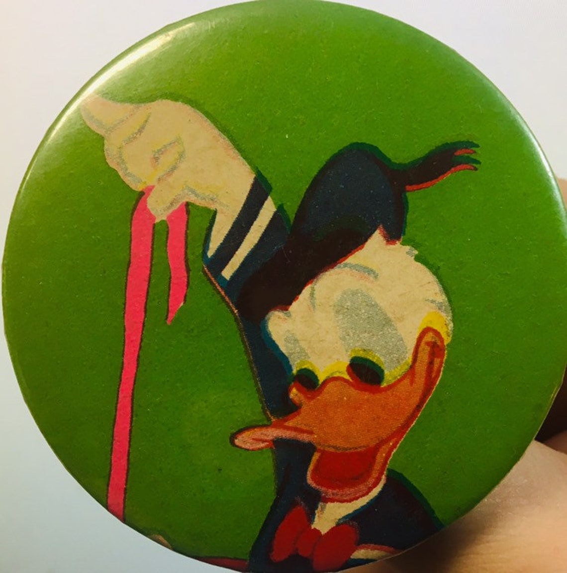 Vintage Small Donald Duck Ribbon Button - Etsy