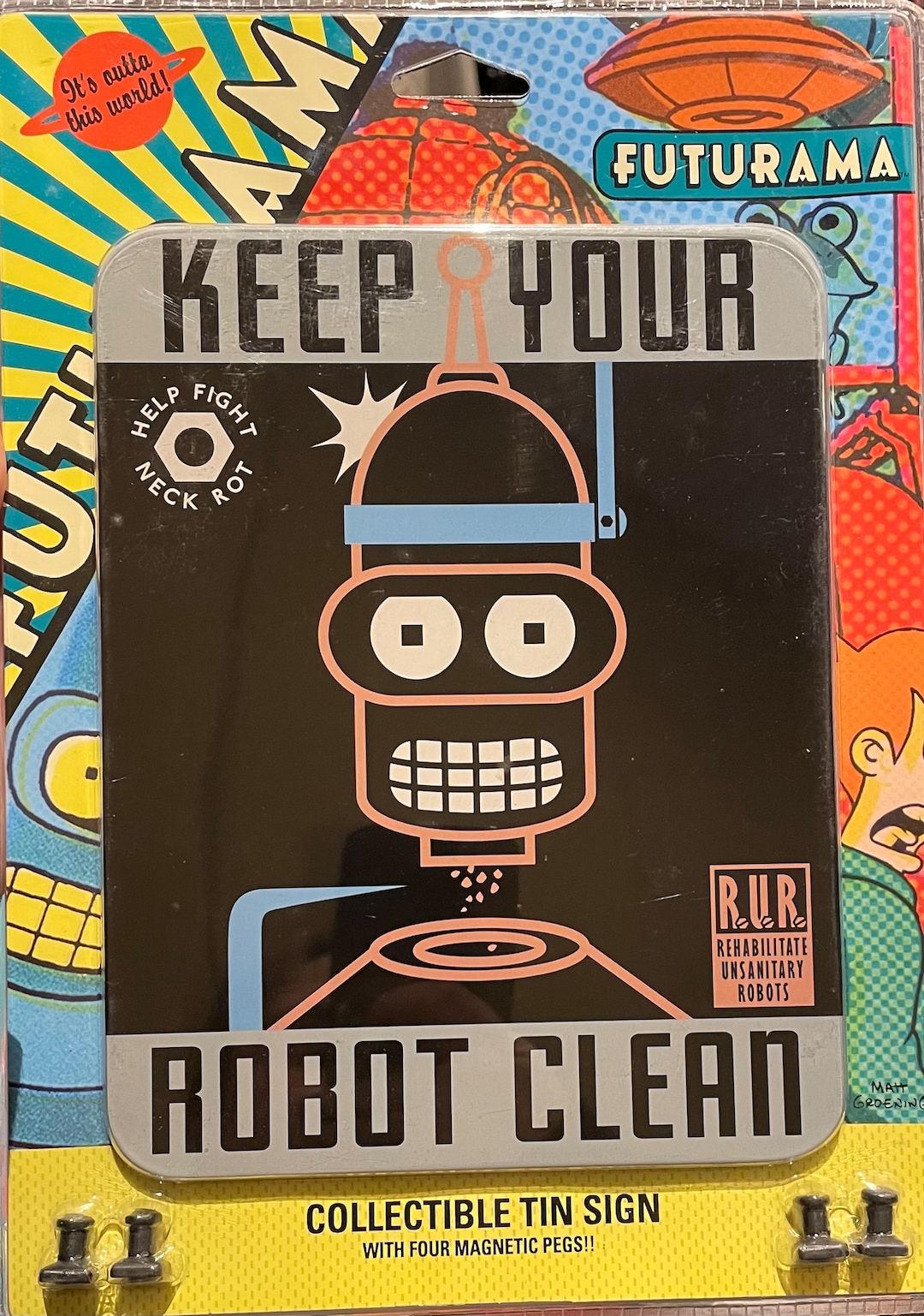 Futurama Bender Keep Your Robot Clean Sign - Etsy