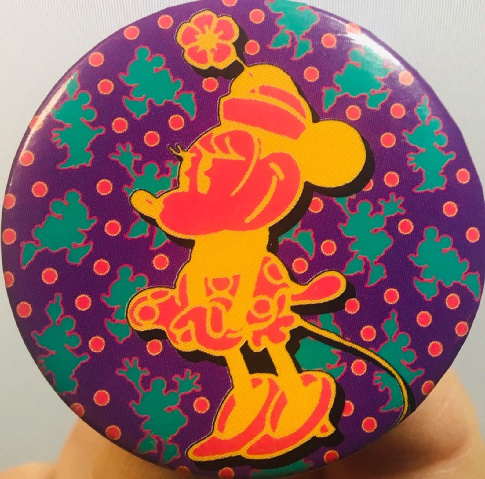 Retro Purple Minnie Mouse Mini Button | Etsy