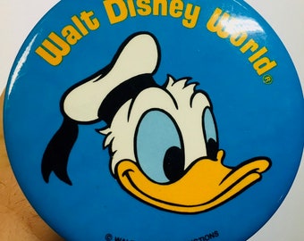 Vintage Donald Duck Disney World Button | Etsy