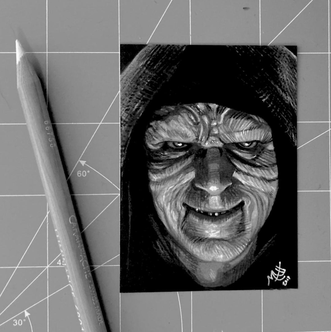 Emperor Palpatine Hand Drawn Sketch Card - Etsy