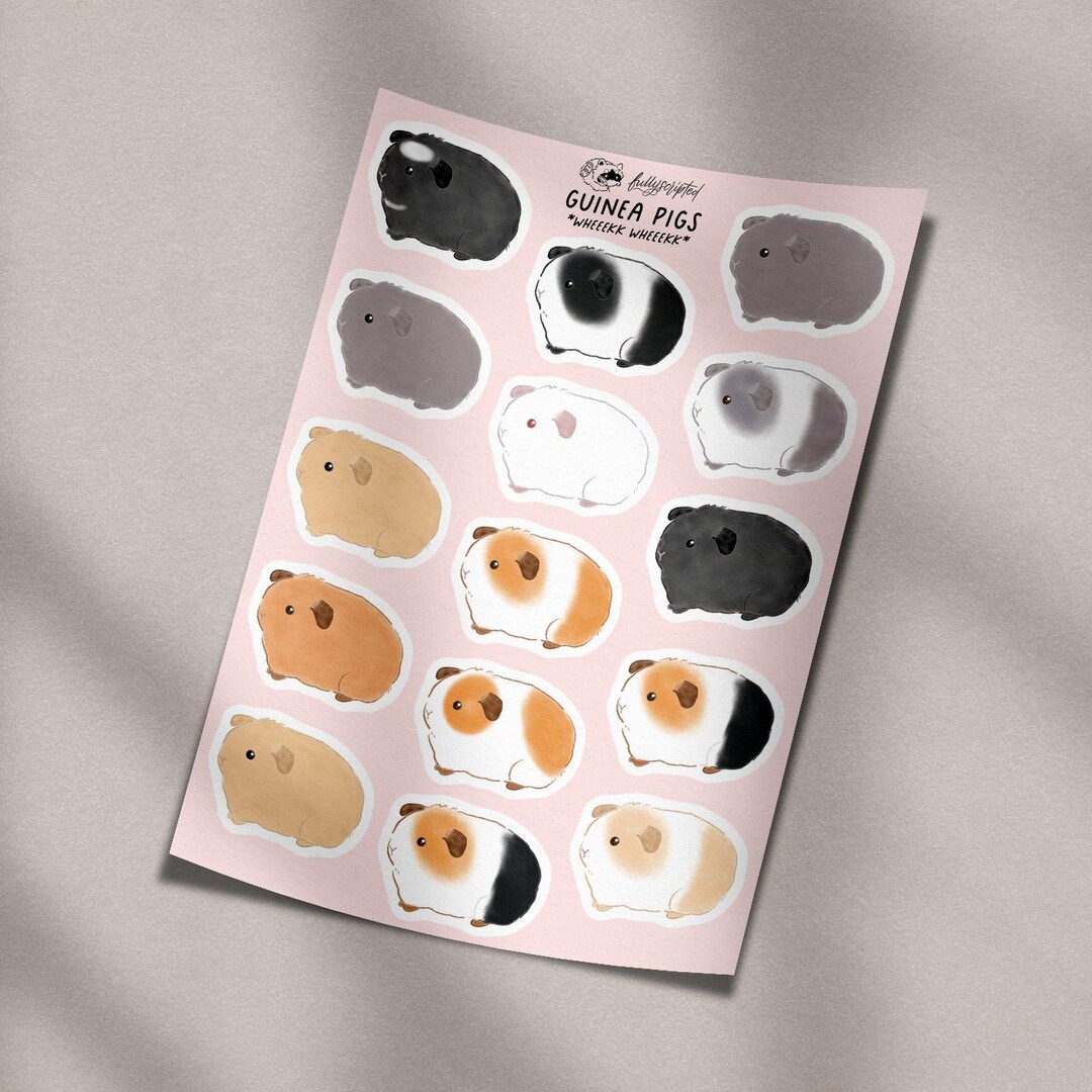 Guinea Pigs Vinyl Waterproof Laptop Die Cut Sticker Sheet - Etsy