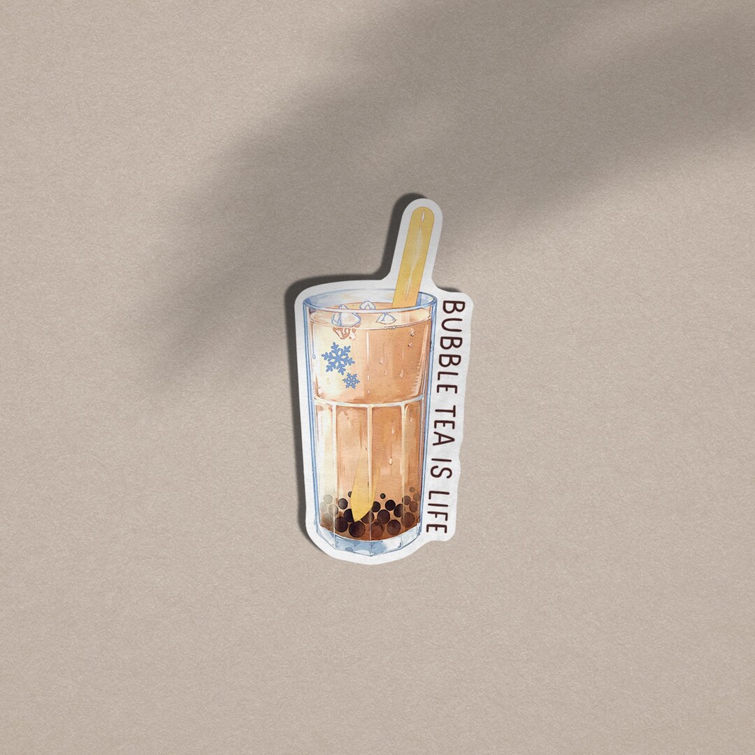 Bubble Tea Vinyl Waterproof Laptop Die Cut Sticker - Etsy