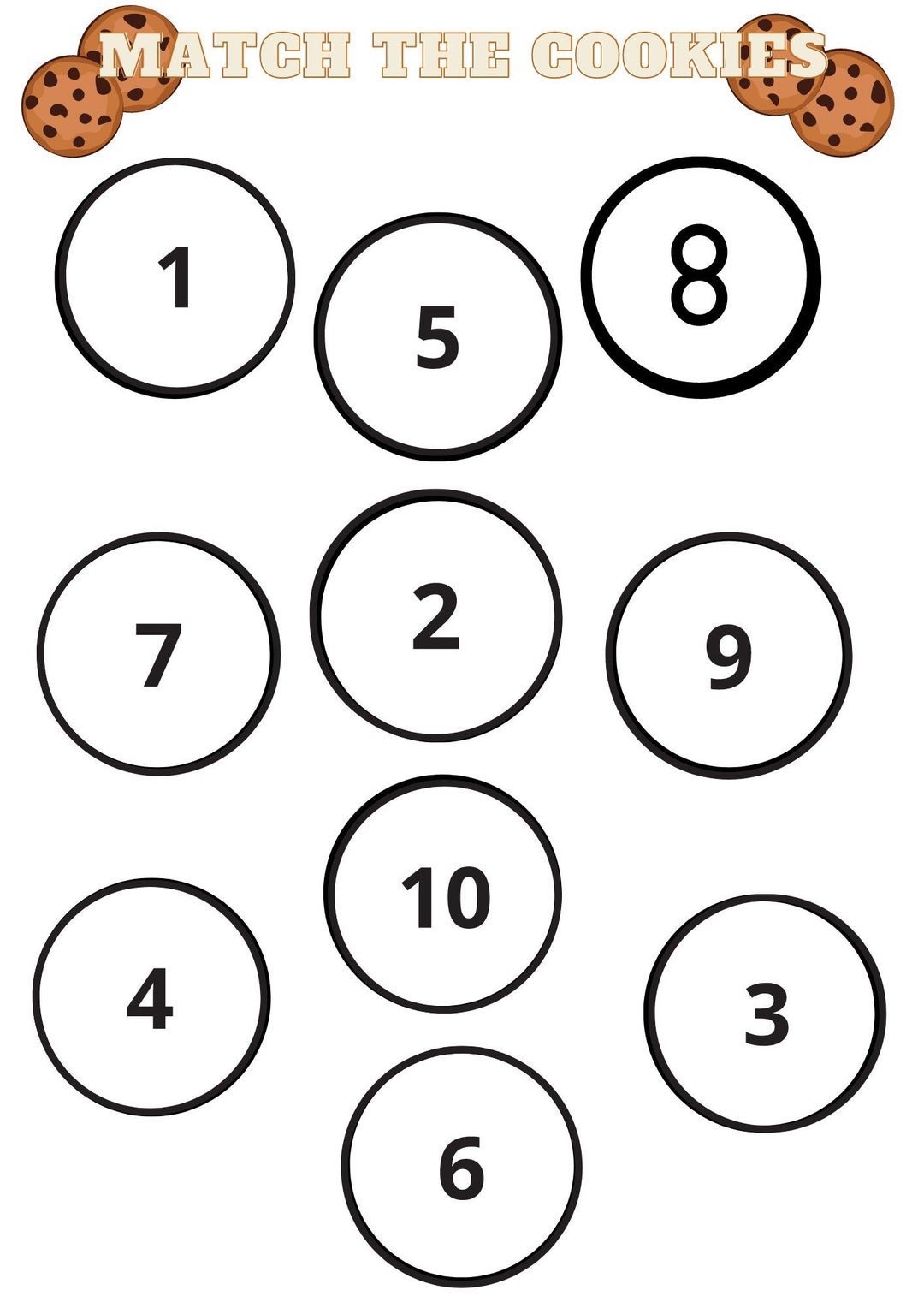 Matching Colors Numbers Shapes Worksheets - Etsy