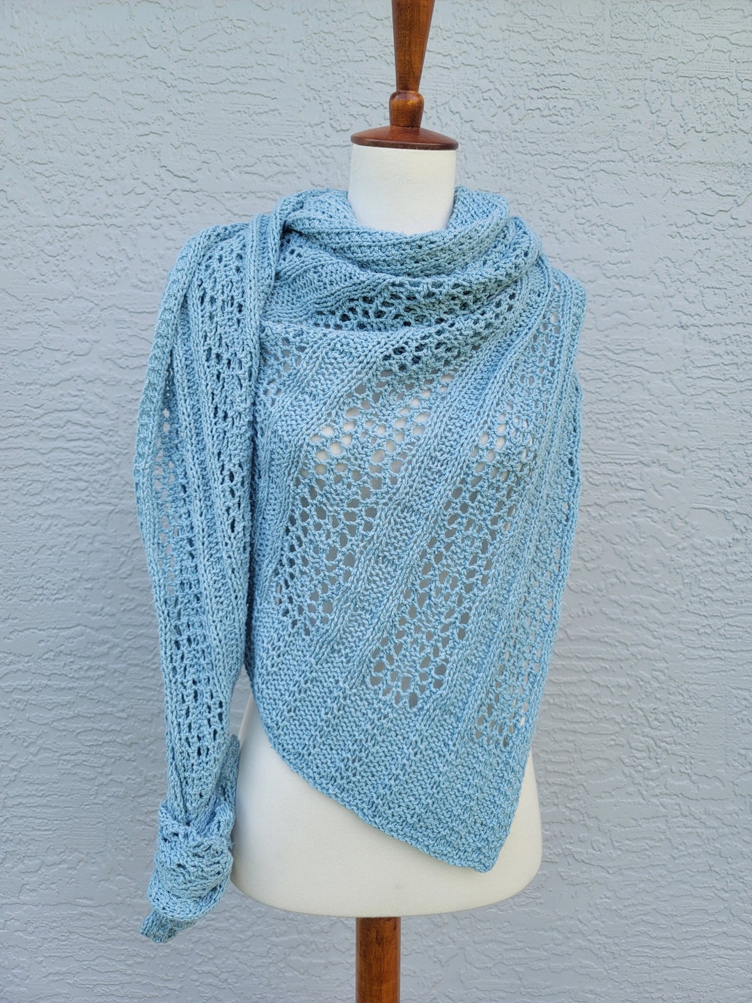 Knit Shawl Wrap Aqua Green Scarf, for Women, for Men, Birthday Gift ...
