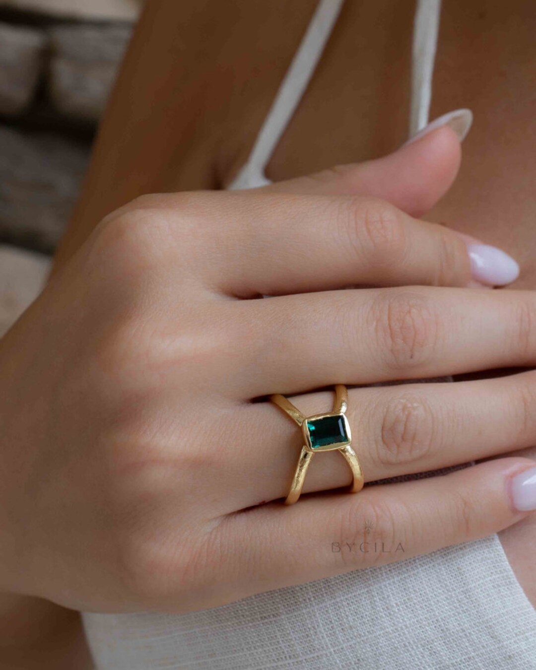Green Tourmaline Hydro Ring 18k Gold Plated Ring Statement - Etsy