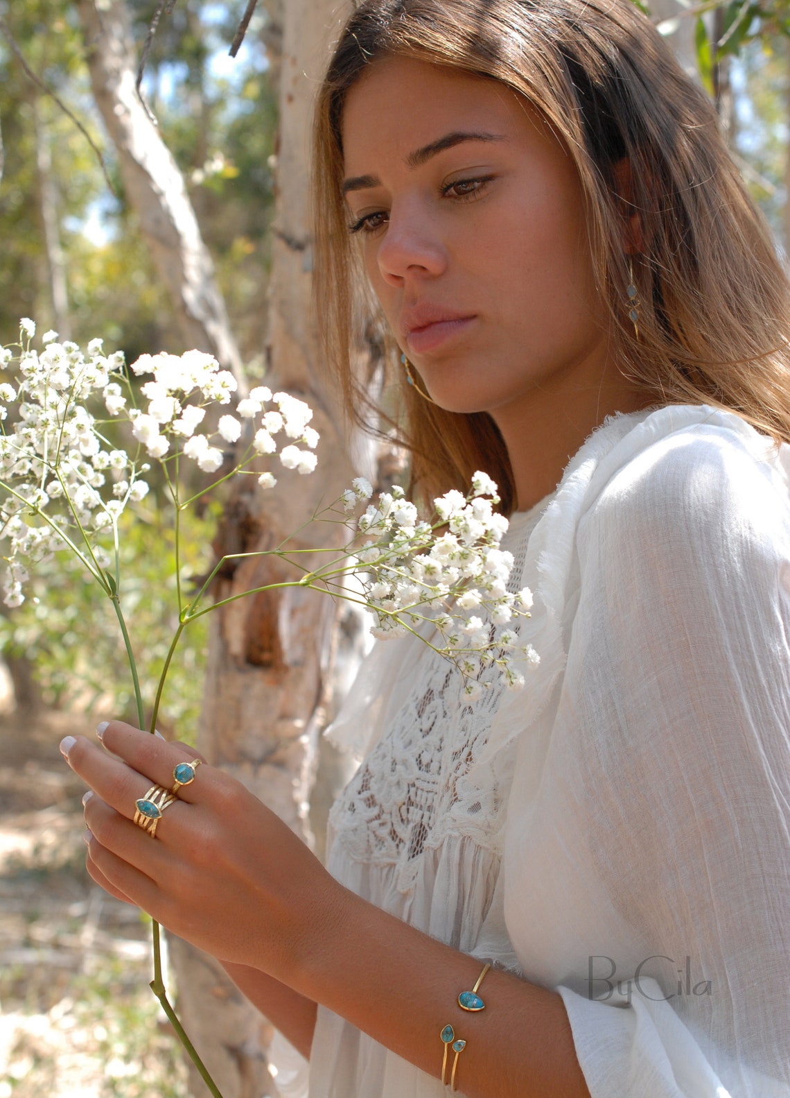 Copper Turquoise Bangle Bracelet Gold Gemstone Gypsy - Etsy