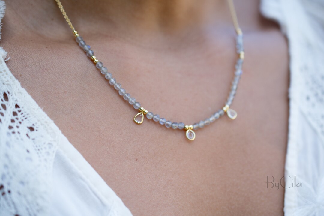 Labradorite and Clear Quartz or Labradorite and Synthetic - Etsy