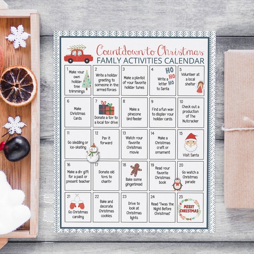 Editable Christmas Activities Calendar for Families Printable | Etsy