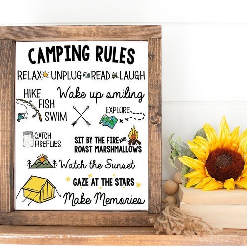 Camp Rules Sign Camping Rules Printable Camping Decor Tent - Etsy