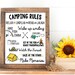 Camp Rules Sign, Camping Rules, Printable Camping Decor, Tent Camping ...