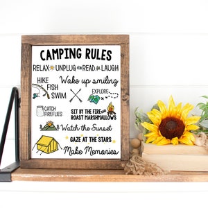 Camp Rules Sign, Camping Rules, Printable Camping Decor, Tent Camping ...