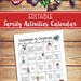 Editable Christmas Activities Calendar for Families Printable - Etsy