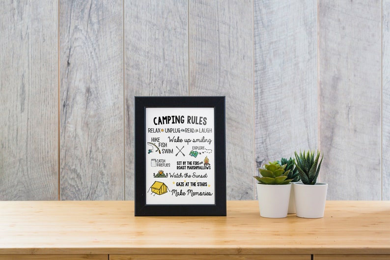Camp Rules Sign Camping Rules Printable Camping Decor Tent | Etsy