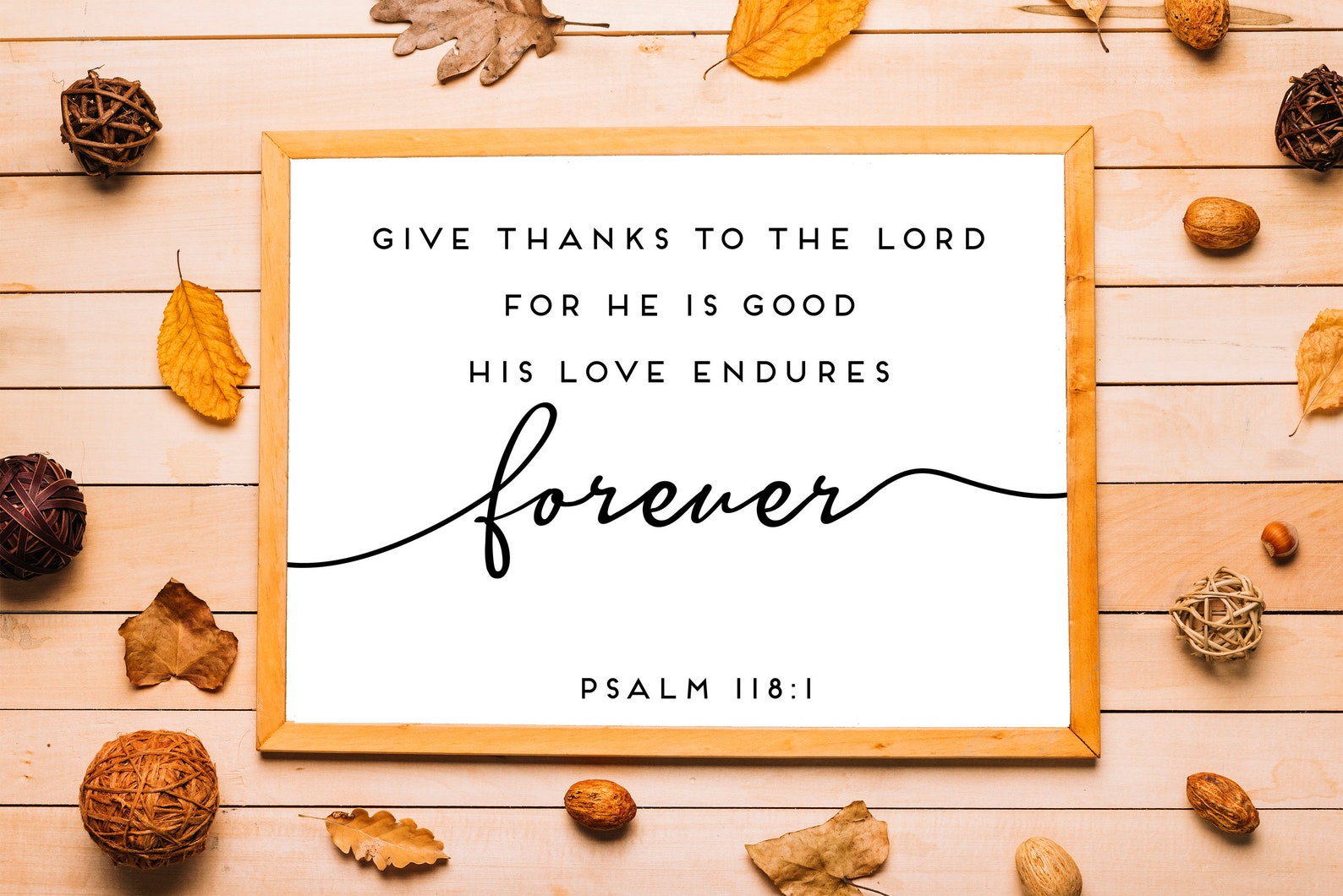 Give Thanks to the Lord Sign Psalm 118:1 Printable Art Bible | Etsy