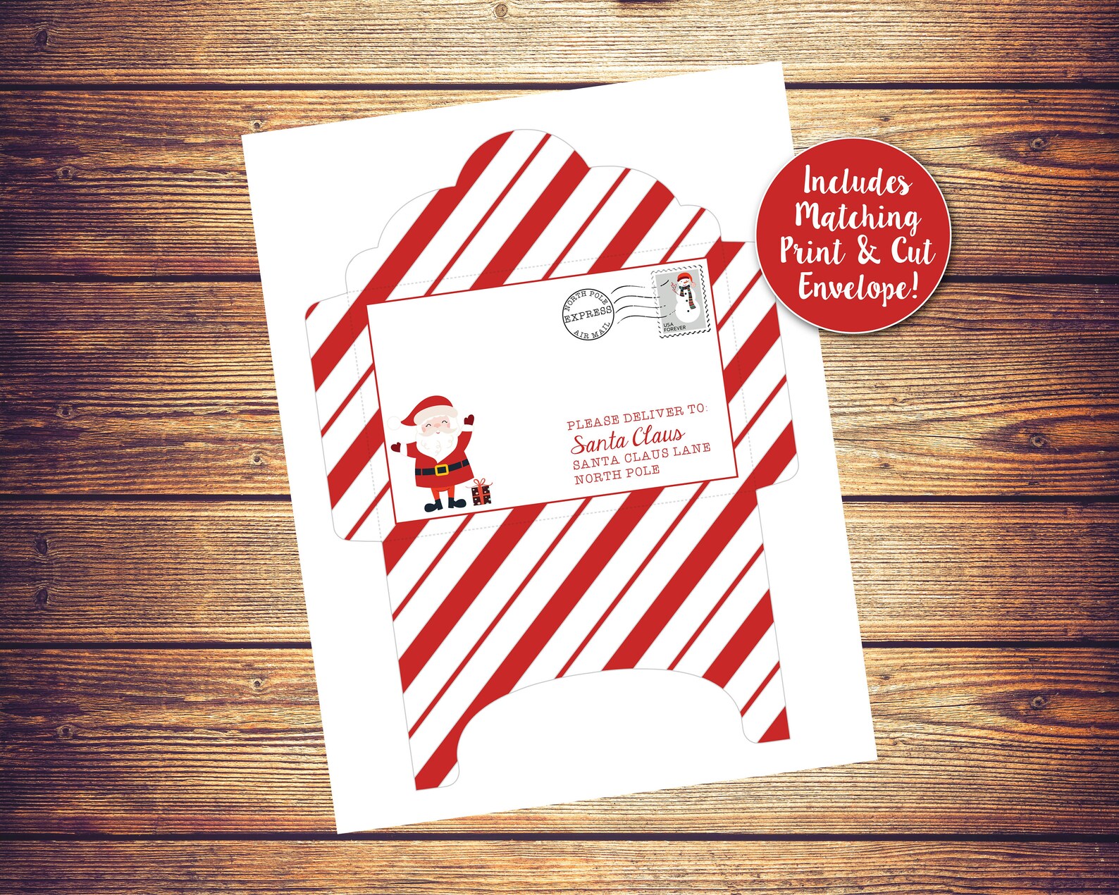 Letter to Santa Kit, Printable Dear Santa Letter With Envelope ...