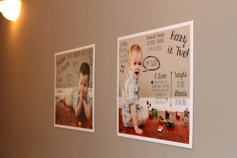 Printable Birthday Poster With Photo, Milestone Sign, Digital Custom ...