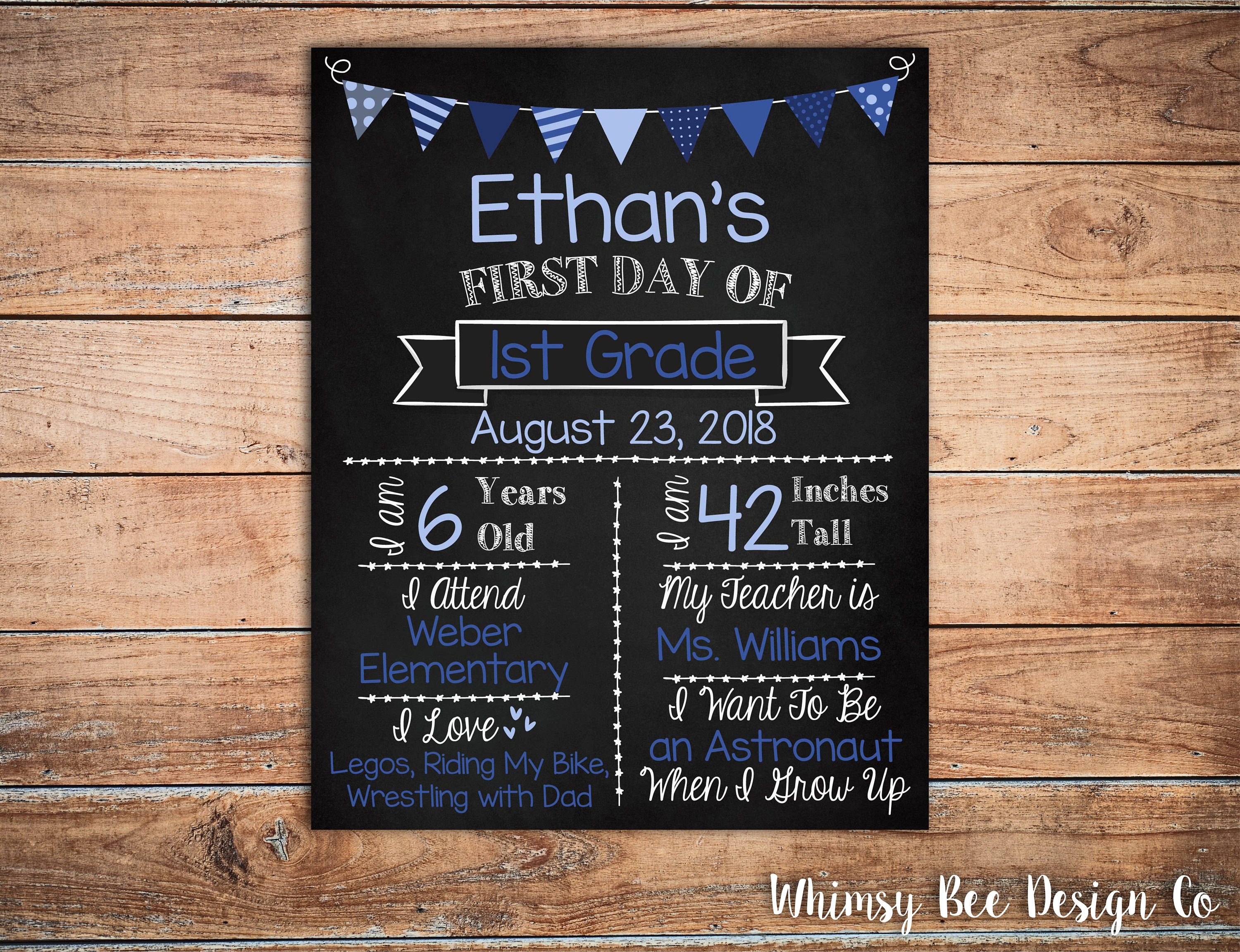 First Day of School Reusable Chalkboard Printable Sign Back to - Etsy