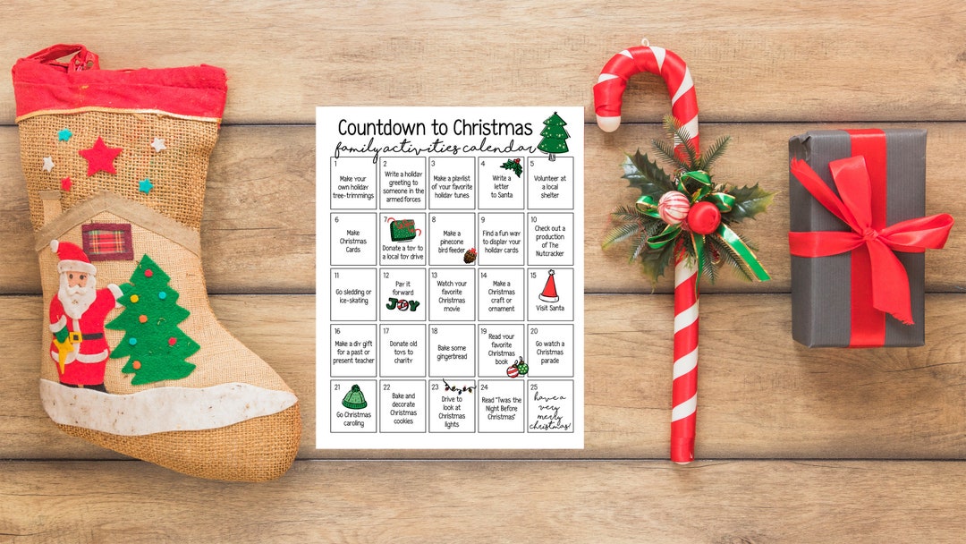 Christmas Activities Calendar for Families Printable, Kids Advent ...