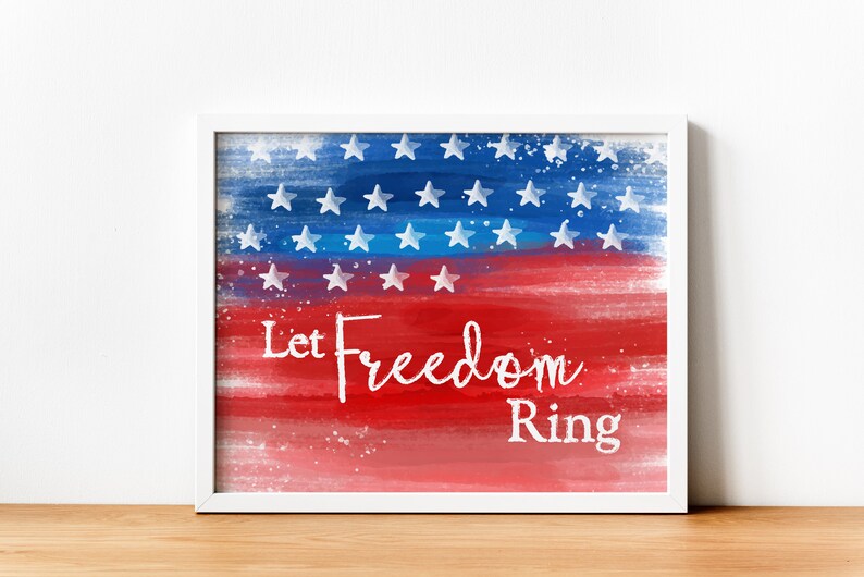 Let Freedom Ring Printable Patriotic Print 4th of July - Etsy