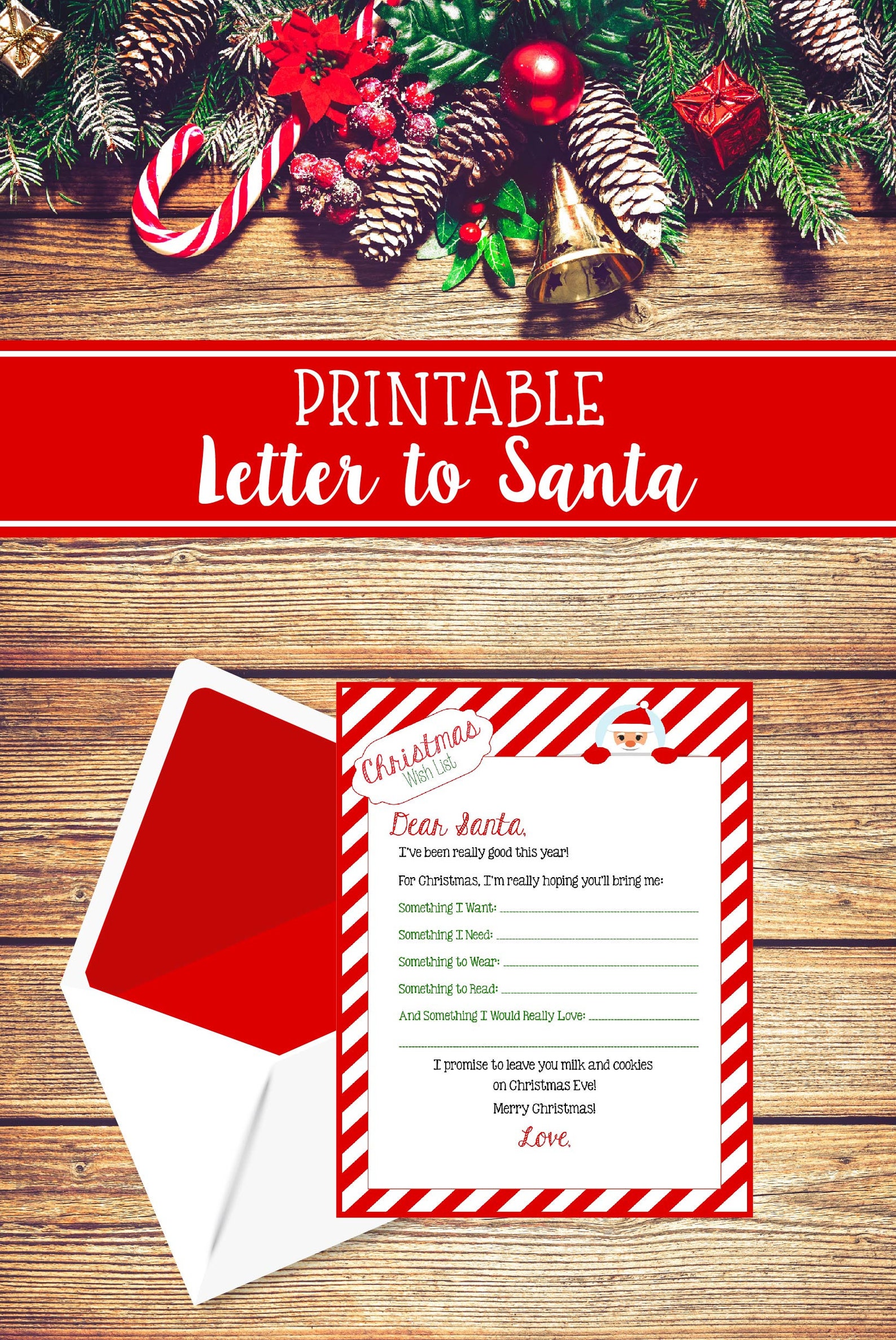 Printable Christmas Wish List Dear Santa Letter Letter to | Etsy