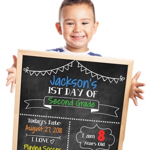 First Day of School Reusable Chalkboard Printable Sign Back to School ...