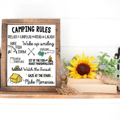 Camp Rules Sign Camping Rules Printable Camping Decor Tent - Etsy