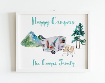 Editable Camper Printable Happy Campers Last Name Sign | Etsy