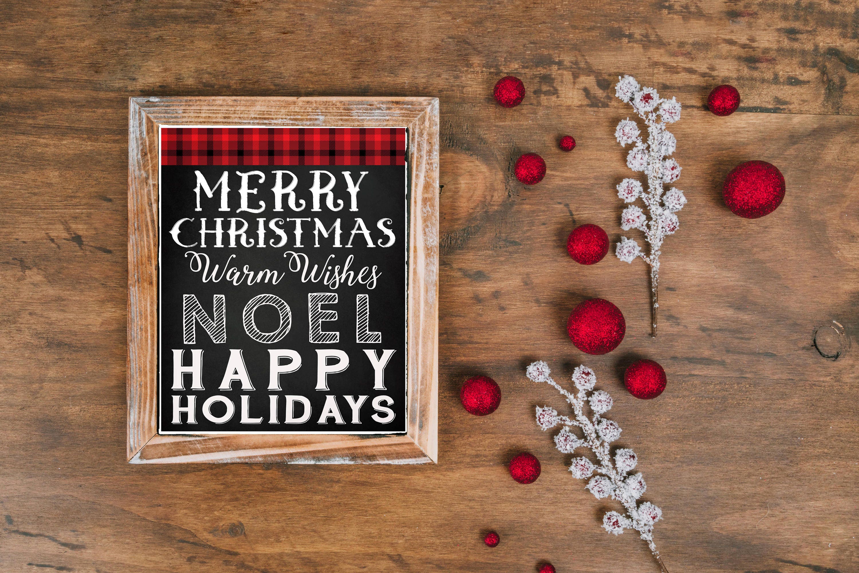 Merry Christmas Sign Printable Chalkboard Decor Rustic - Etsy