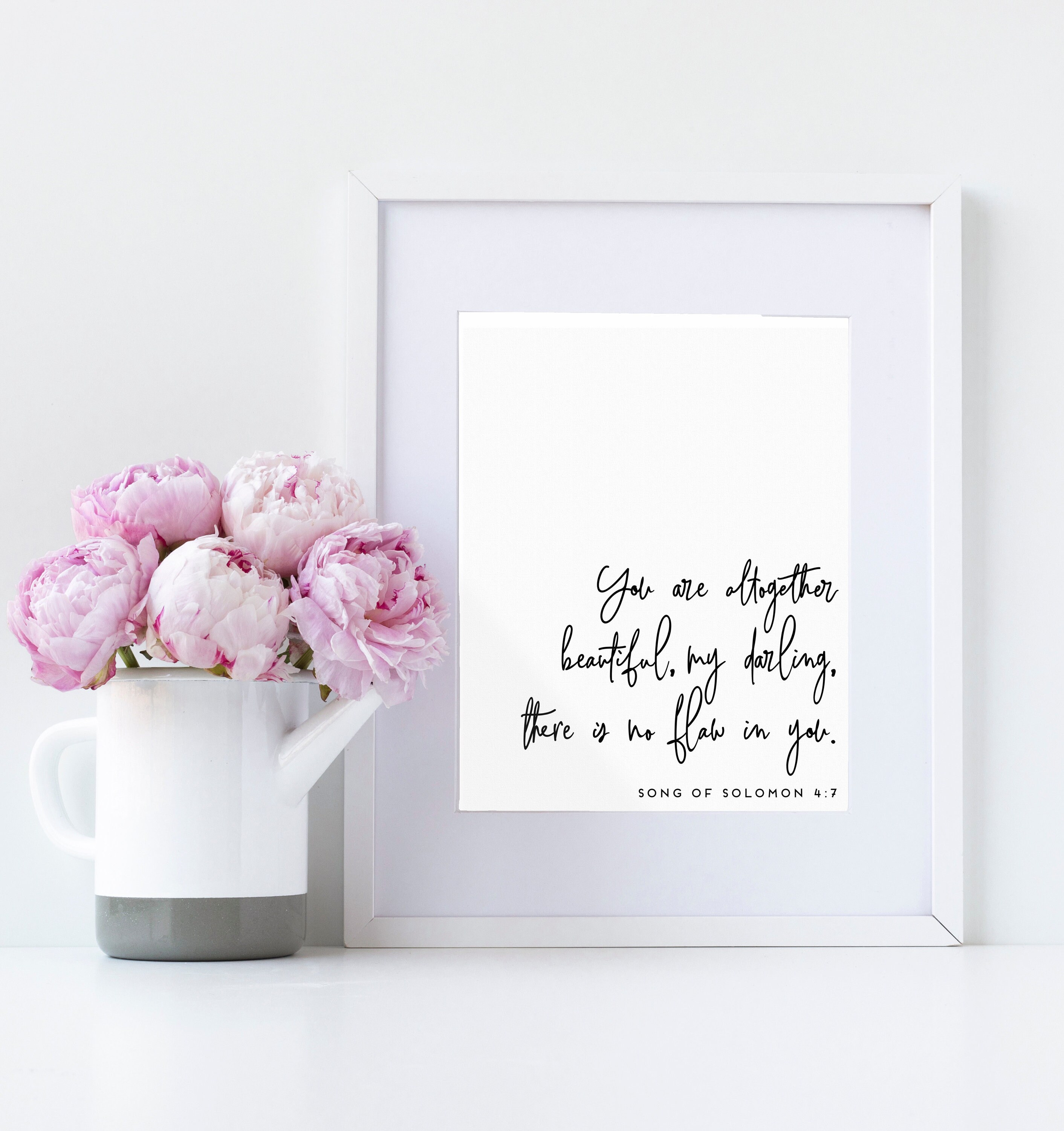 You Are Altogether Beautiful Song of Solomon 4:7 Bible Verse - Etsy