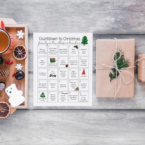 Christmas Activities Calendar for Families Printable, Kids Advent ...