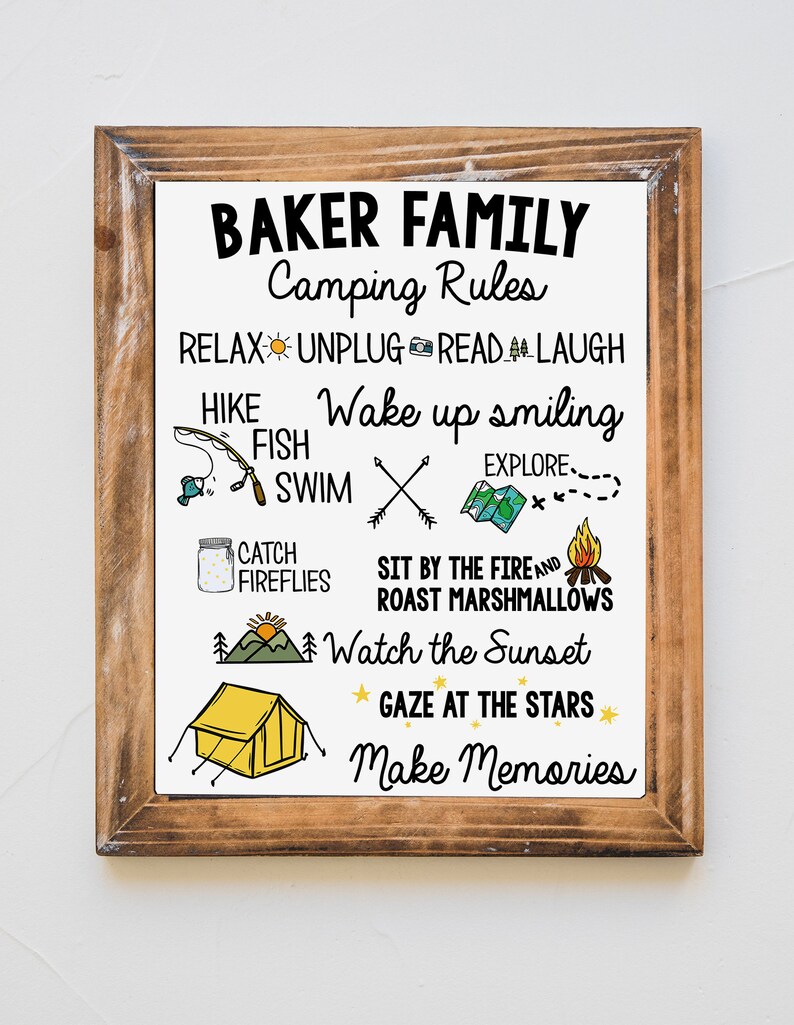 Editable Camp Rules Sign Custom Family Camping Rules Camping - Etsy
