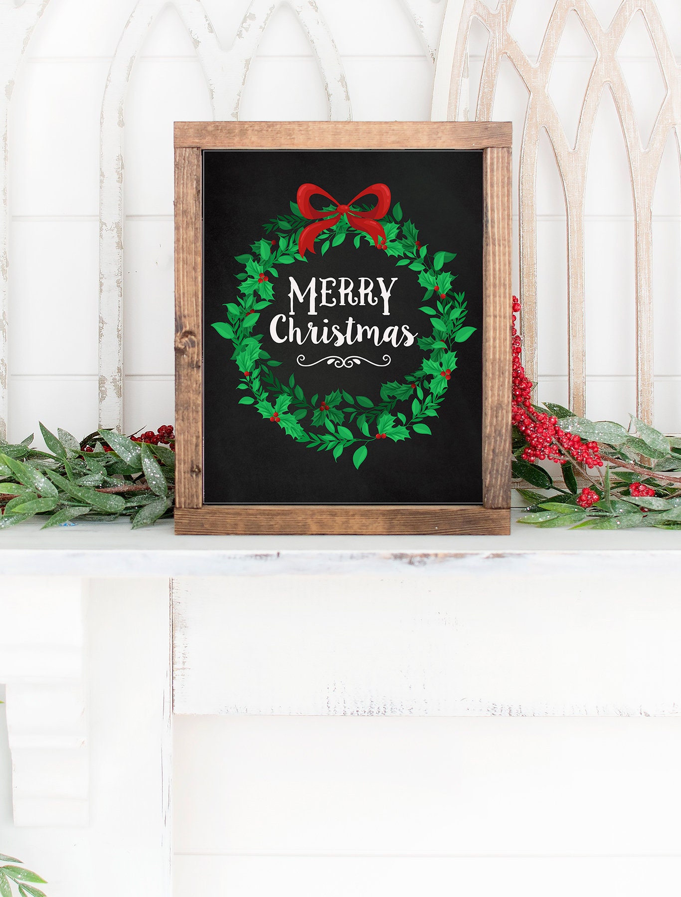 Set of 3 Christmas Signs, Printable Chalkboard Holiday Art, Christmas ...