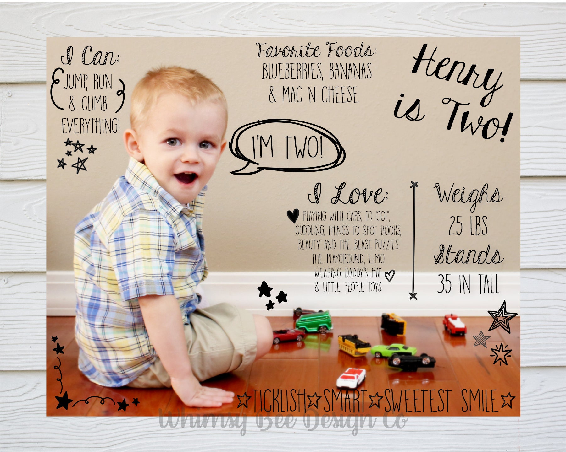 Printable Birthday Poster With Photo, Milestone Sign, Digital Custom ...