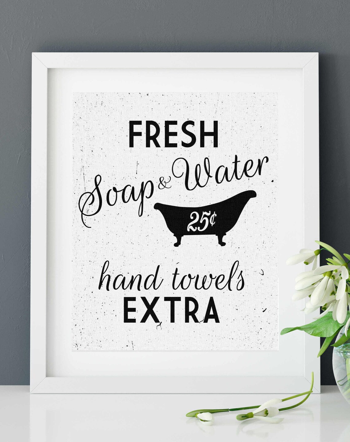 Bathroom Sign Fresh Soap & Water Printable Bathroom Decor - Etsy
