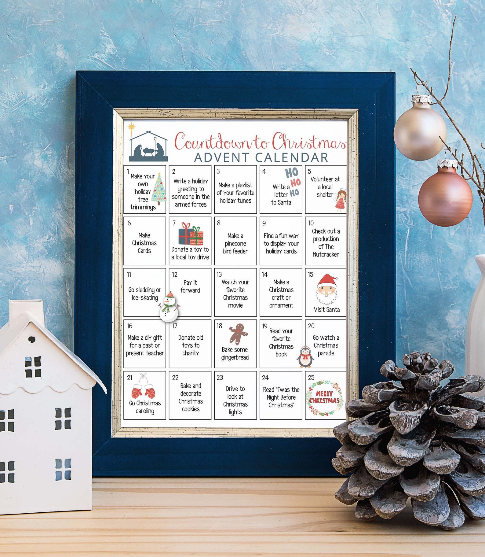 Editable Advent Activities Calendar for Families Printable - Etsy