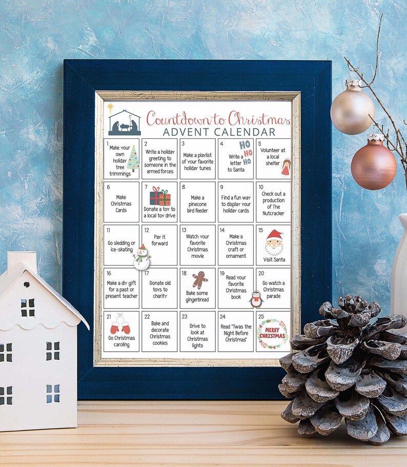 Editable Advent Activities Calendar for Families Printable, Kids Advent ...