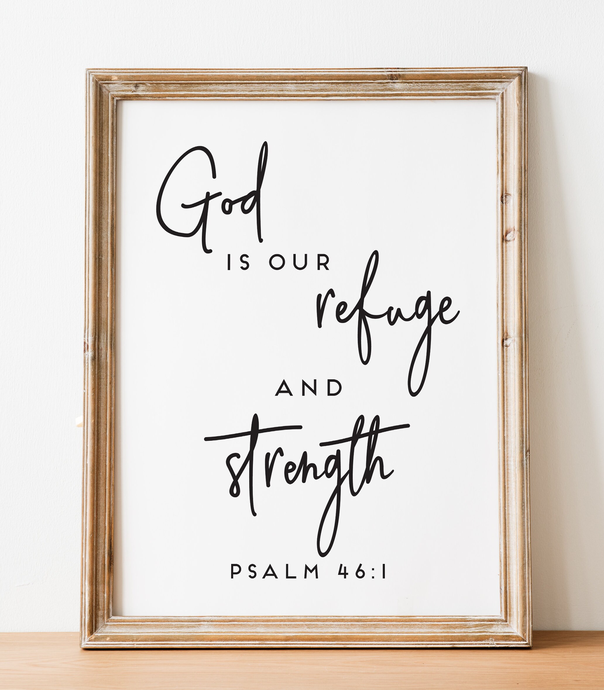 God is Our Refuge and Strength Psalm 46:1 Bible Verse Art - Etsy
