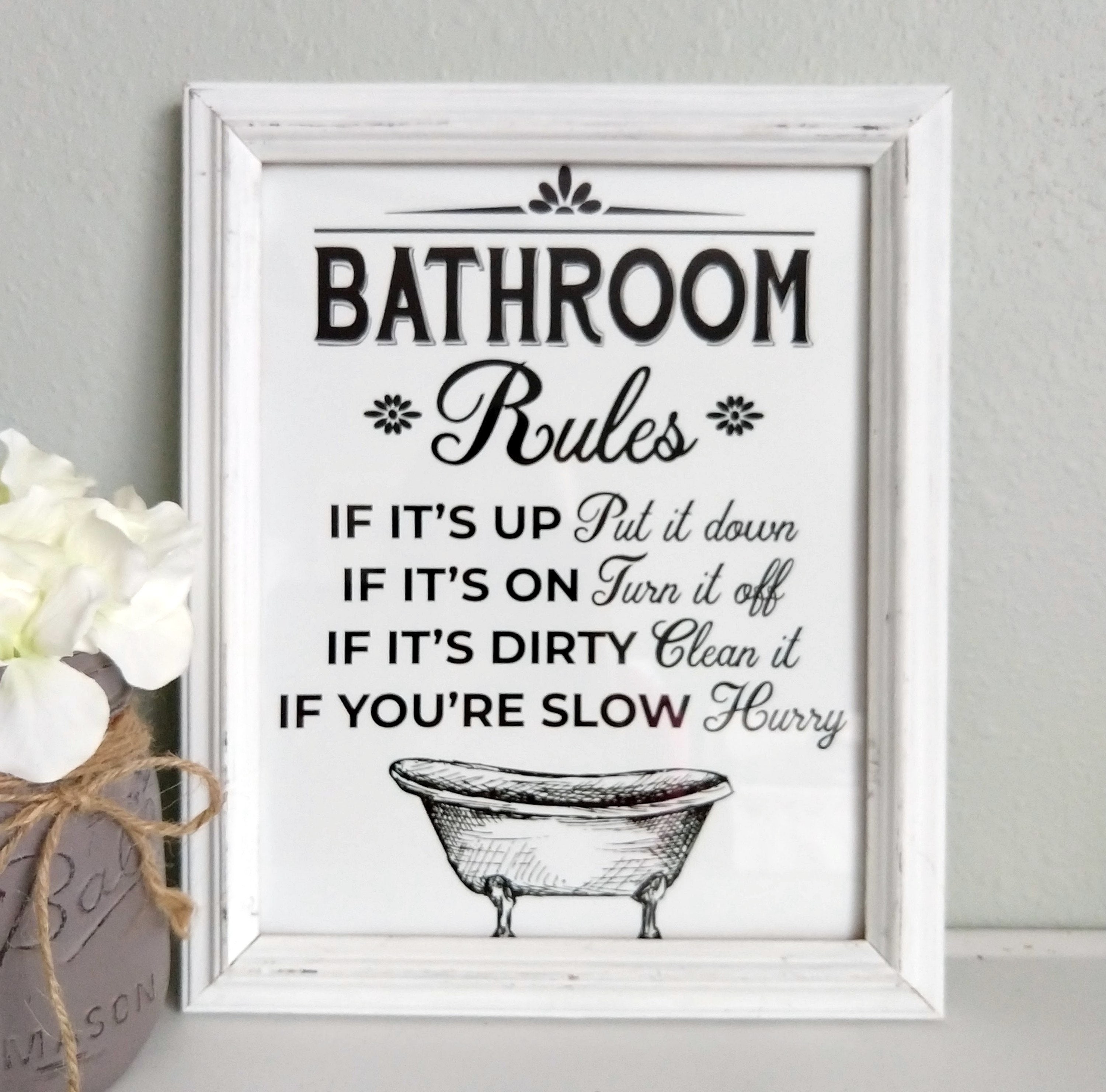 Bathroom Sign Bathroom Printable Bathroom Art Bathroom | Etsy