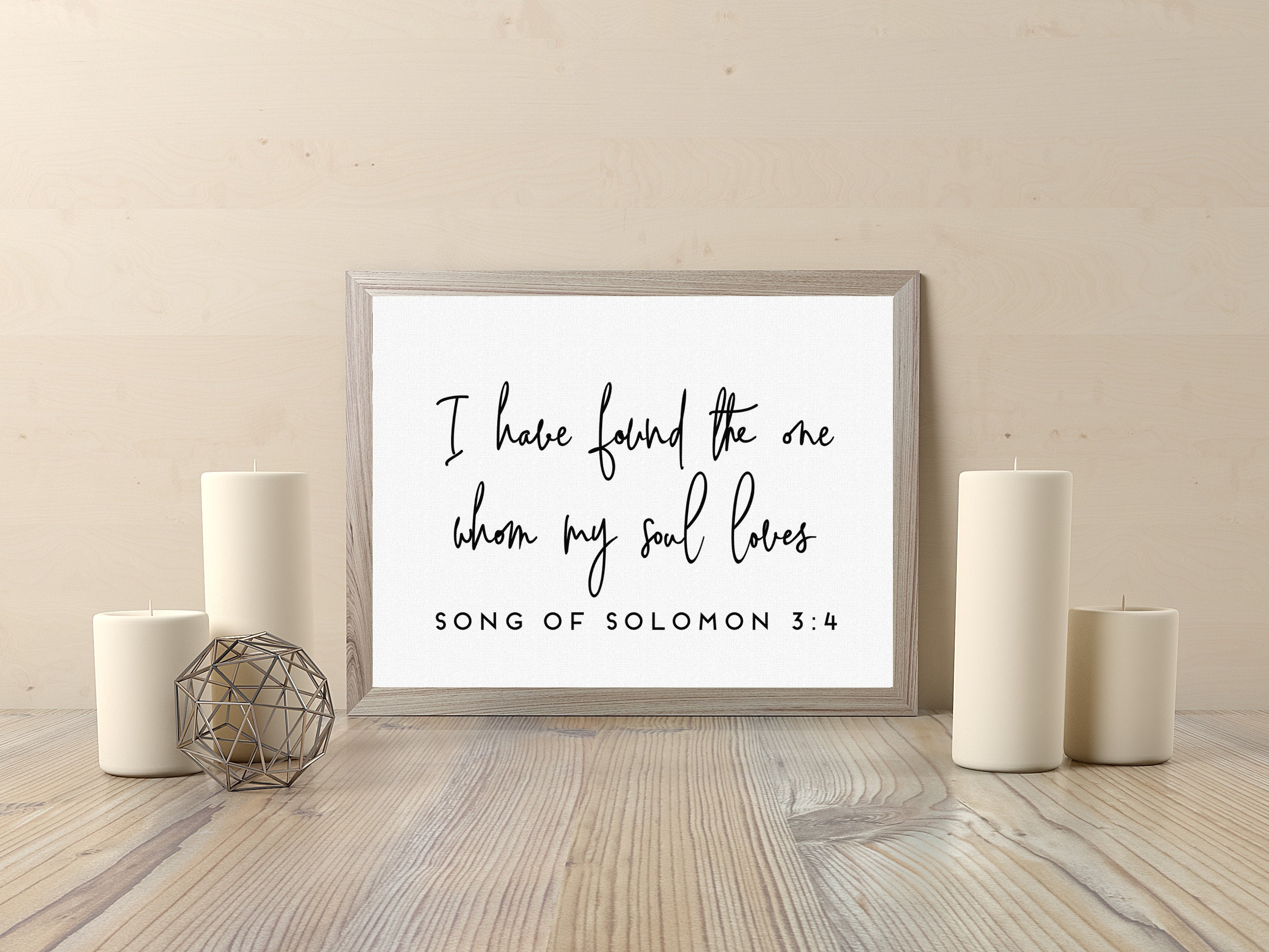 I Have Found the One Whom My Soul Loves Song of Solomon 3:4 - Etsy