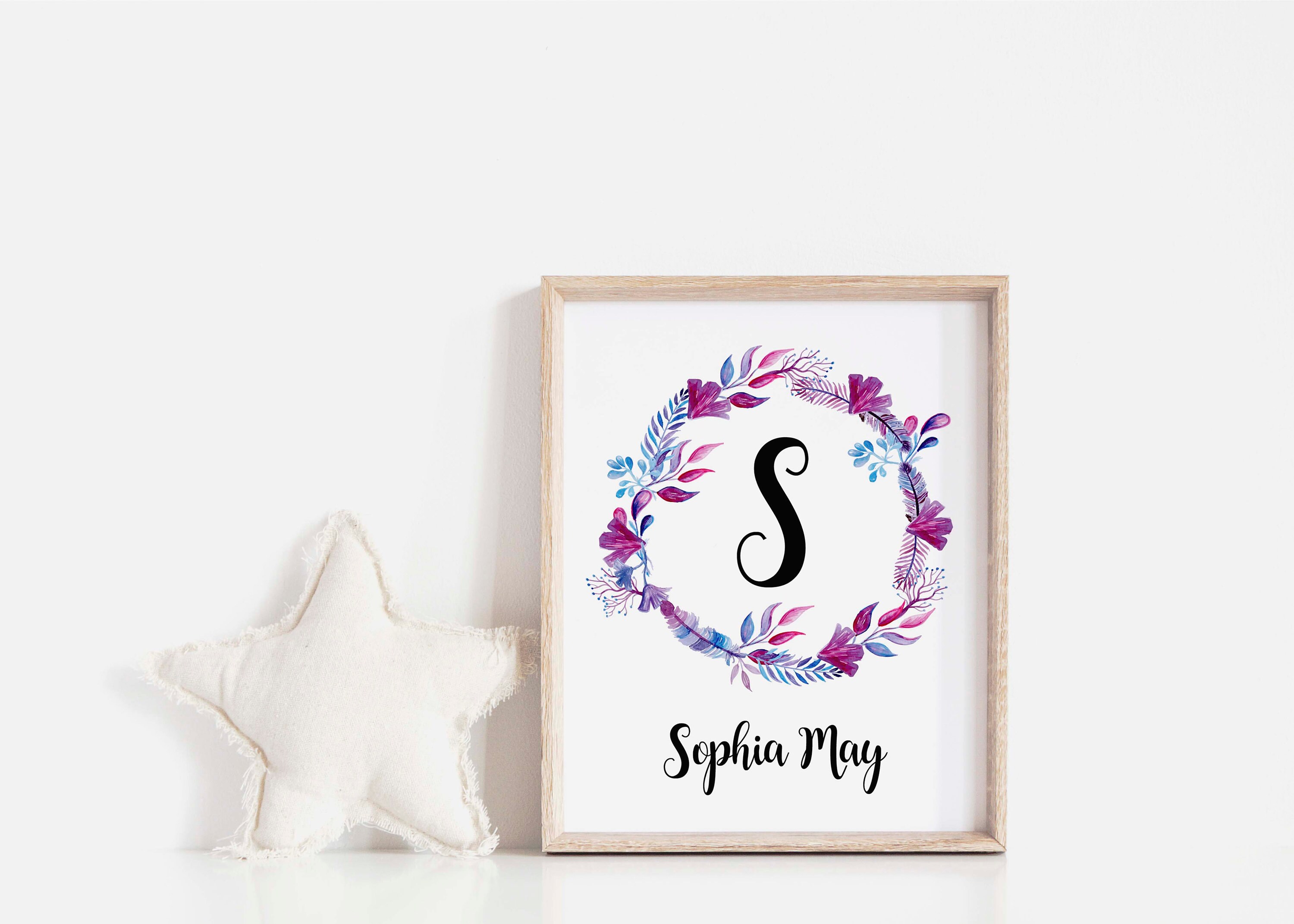 Custom Name Printable Initial Print Personalized Nursery | Etsy