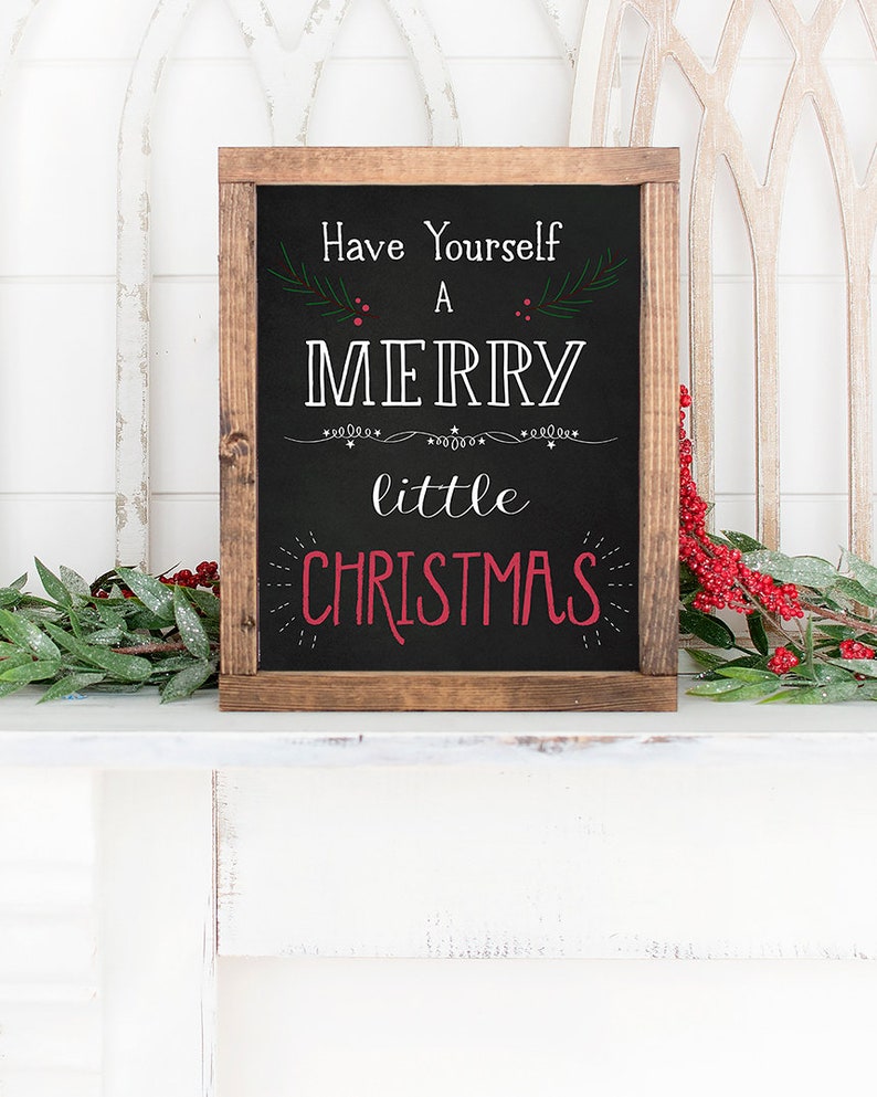 Have Yourself a Merry Little Christmas Printable, Christmas Chalkboard ...