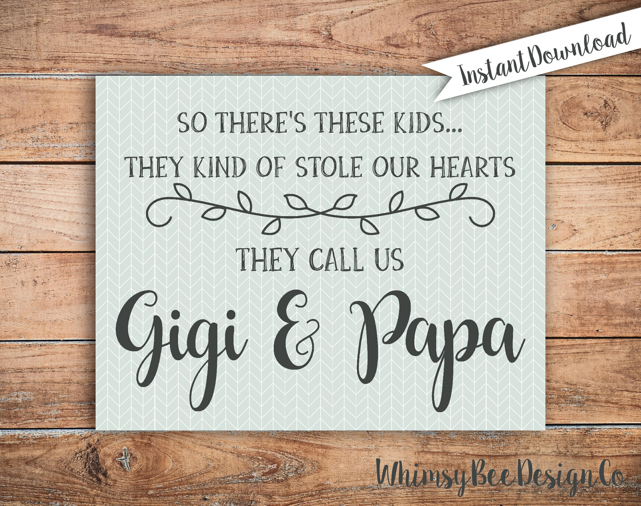 So There's These Kids Printable Sign, Gigi & Papa, Custom Design, Home ...